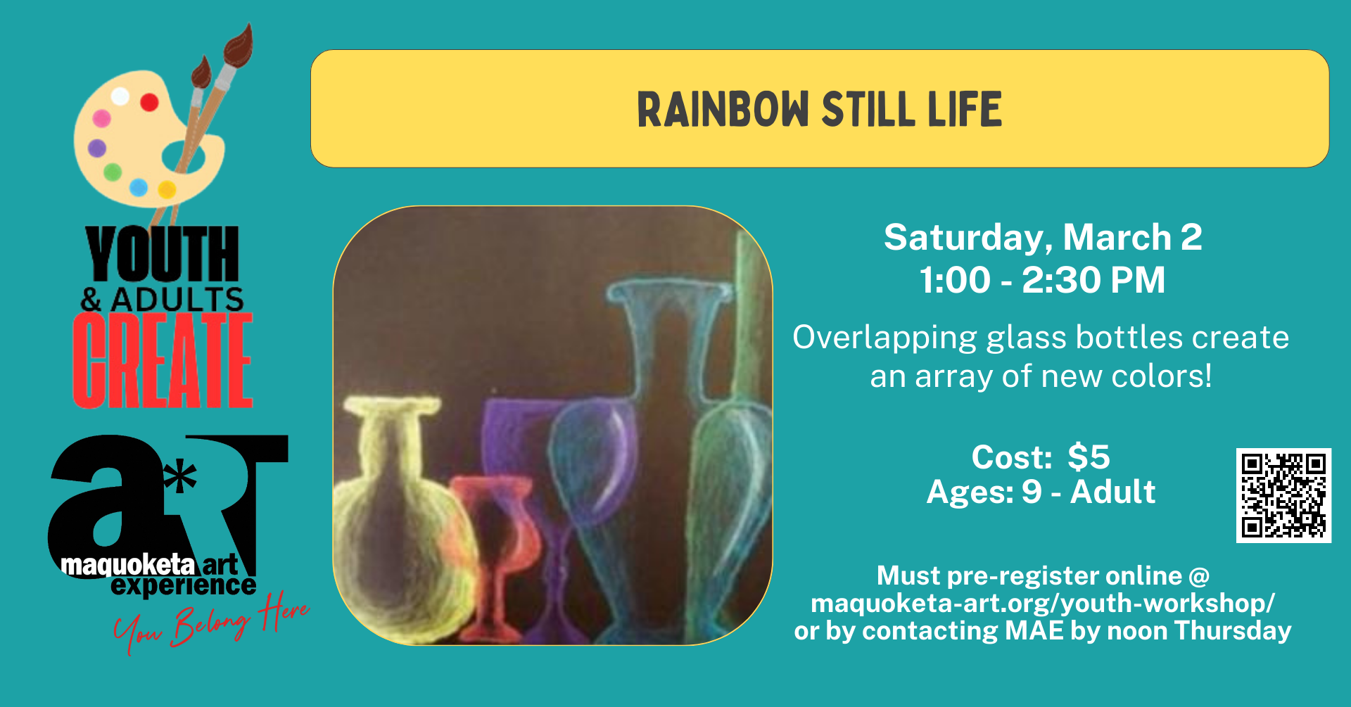 RAINBOW GLASS STILL LIFE - Maquoketa Art