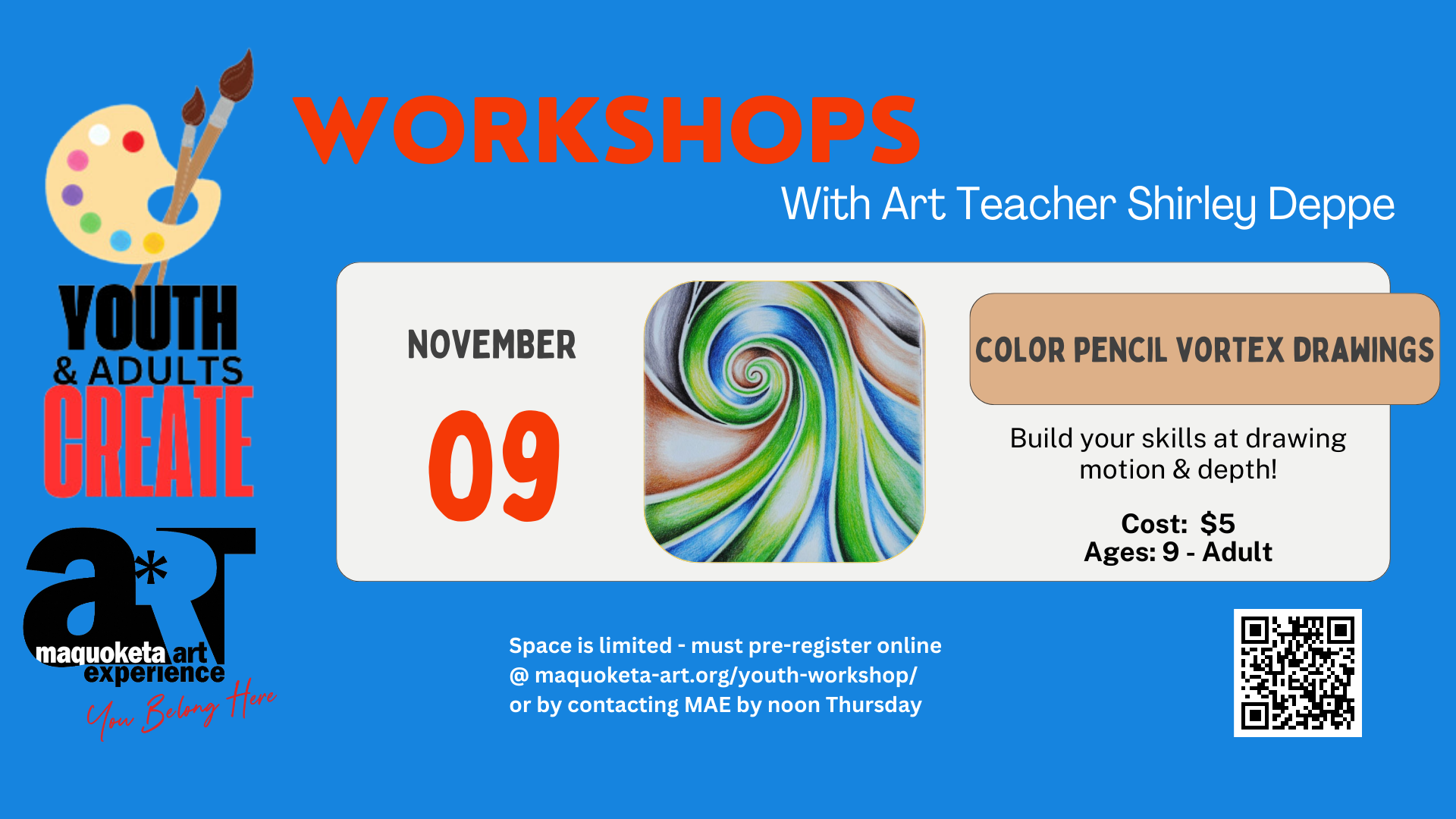 FULL - YOUTH (& ADULTS) CREATE: COLORED PENCIL VORTEX DRAWINGS ...